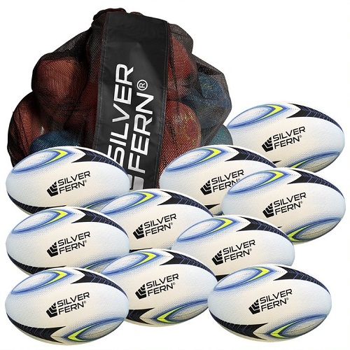10 x Silver Fern SFX3000 Rugby Ball Kit - Size 4 & 5 - Strata Sports