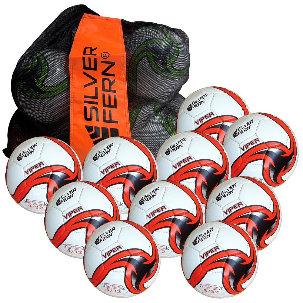 10 x Silver Fern Viper Soccer Ball Kit - Size 4 | Strata Sports