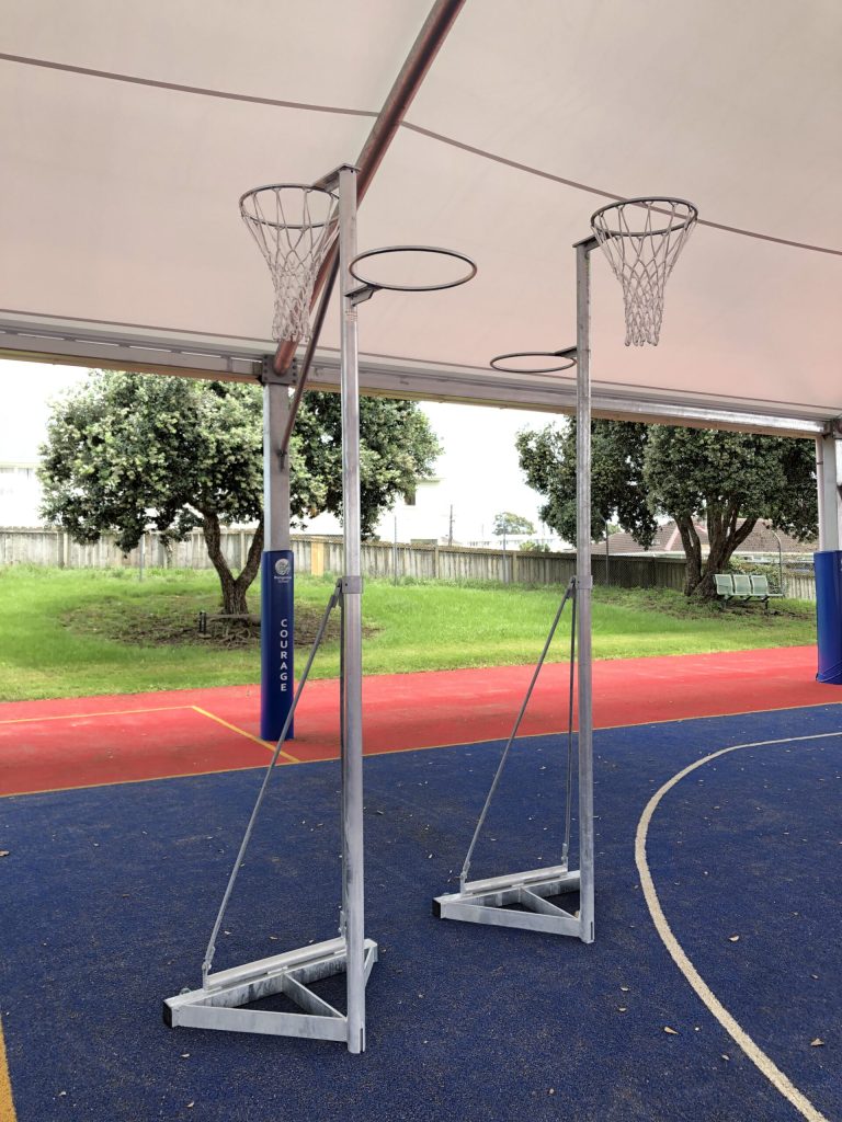 Netball Post – Freestanding Fixed Height with Kiwi Hoop - Strata Sports
