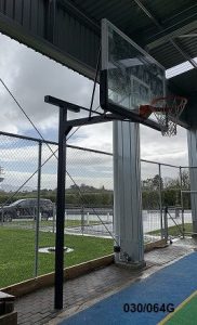 Outdoor Heavy Duty Basketball Tower, 1.5m Overhang – Glass - Strata Sports